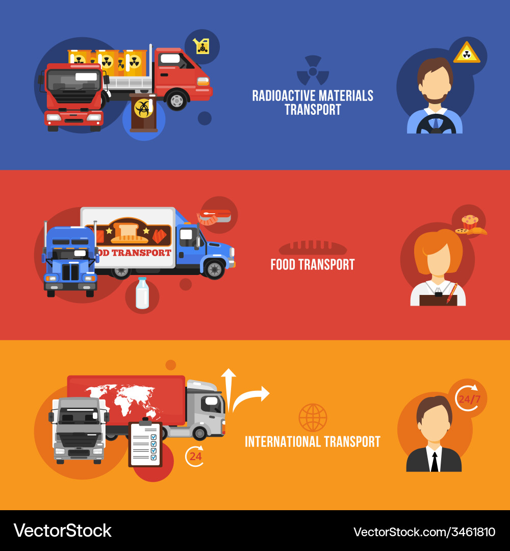 Truck banners set Royalty Free Vector Image - VectorStock