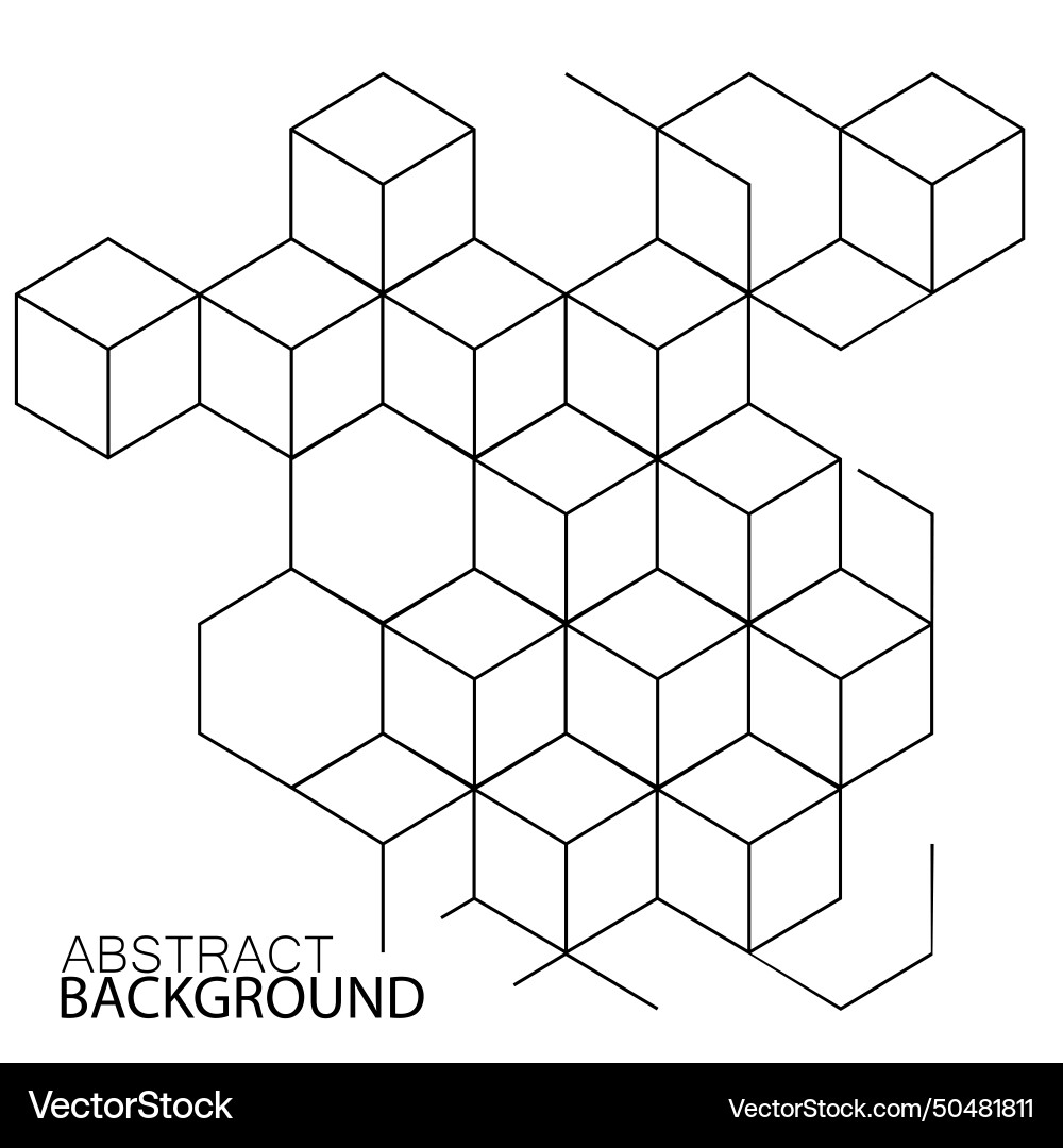Abstract geometric background with cubes Vector Image