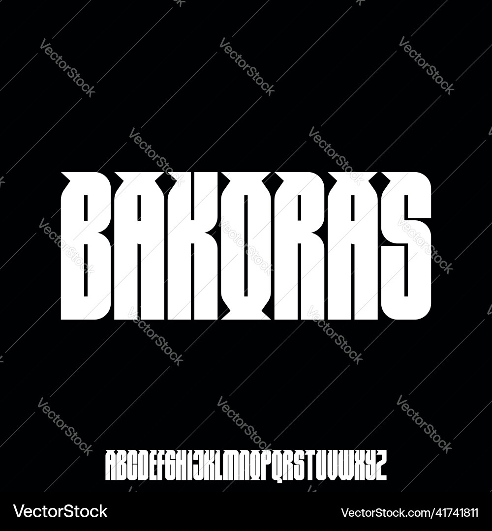Bakoras bold display font Royalty Free Vector Image