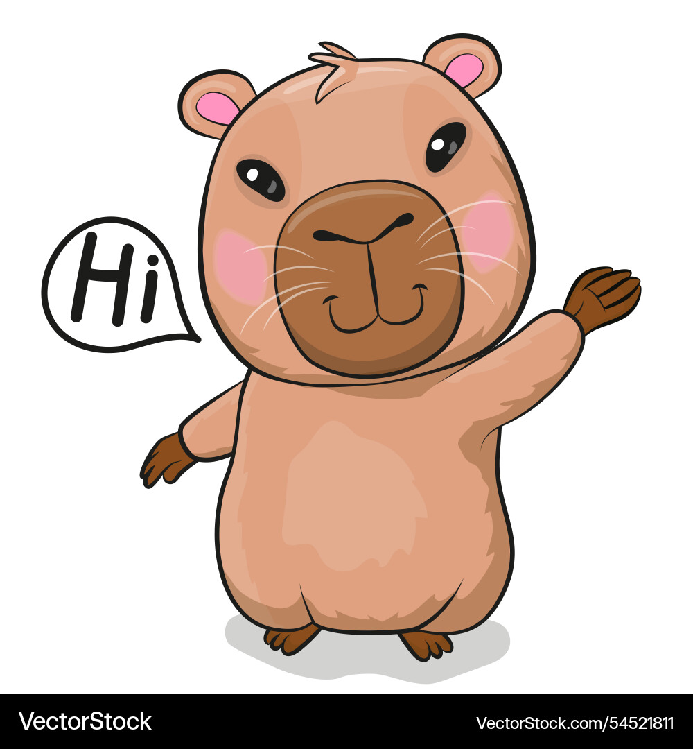 Cartoon capybara isolated on a white background Vector Image