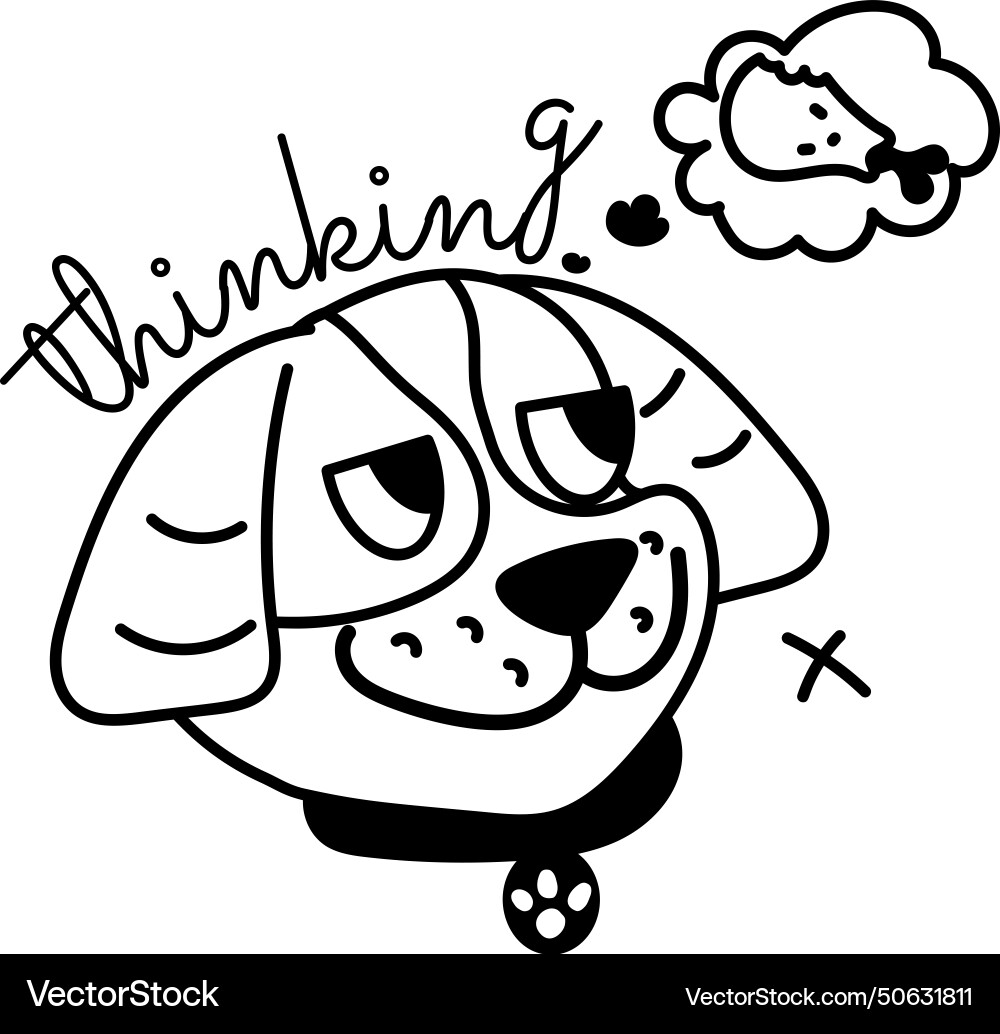 Dog thinking Royalty Free Vector Image - VectorStock