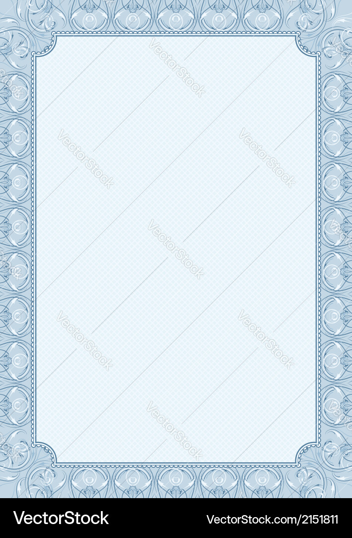 Elegant Blue Certificate Border Royalty Free Vector Image