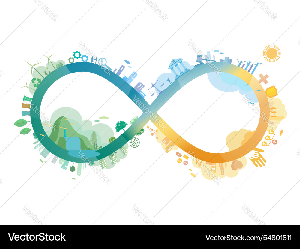 Esg in community with unlimited symbol Royalty Free Vector