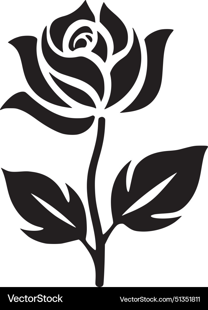 Flower - minimalist and flat logo Royalty Free Vector Image