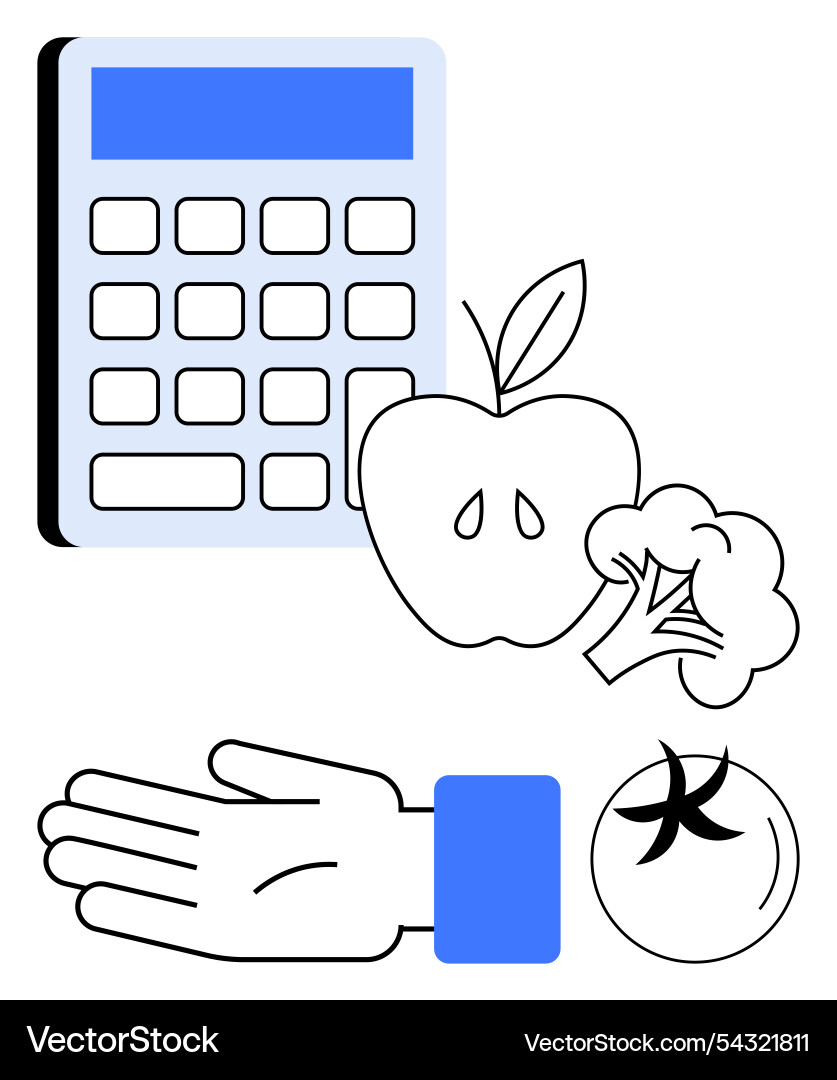 Healthy eating and nutrition tracking Royalty Free Vector