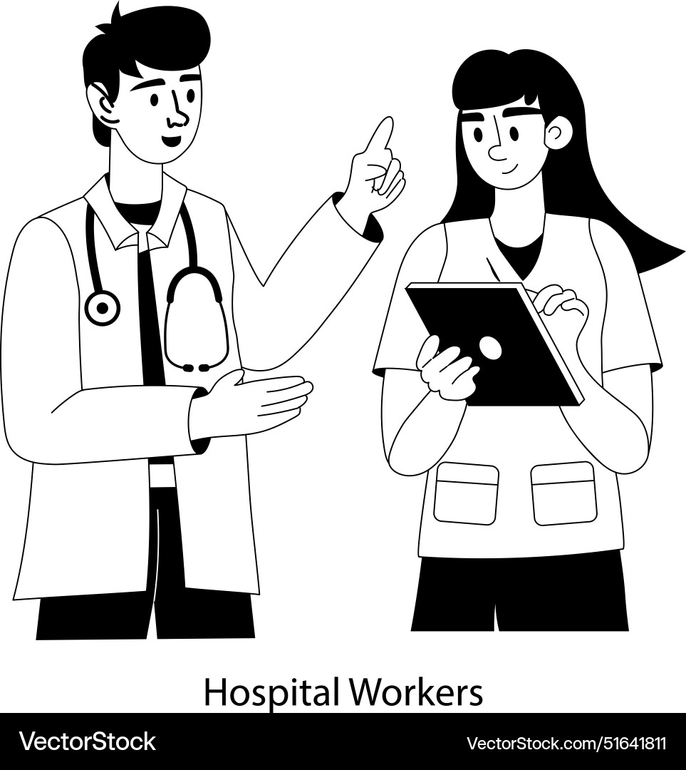 Hospital workers Royalty Free Vector Image - VectorStock