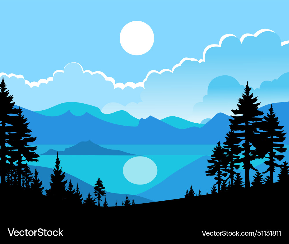 Night landscape Royalty Free Vector Image - VectorStock
