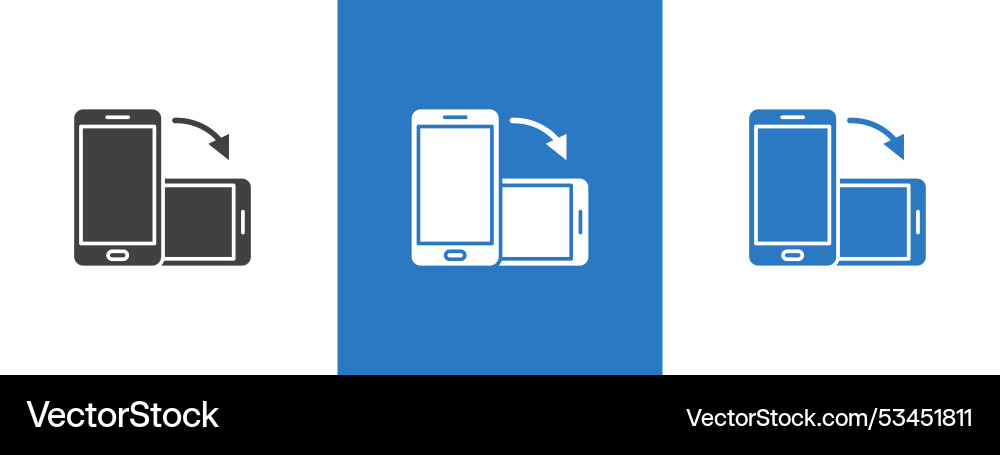 Rotate phone icon thin line Royalty Free Vector Image