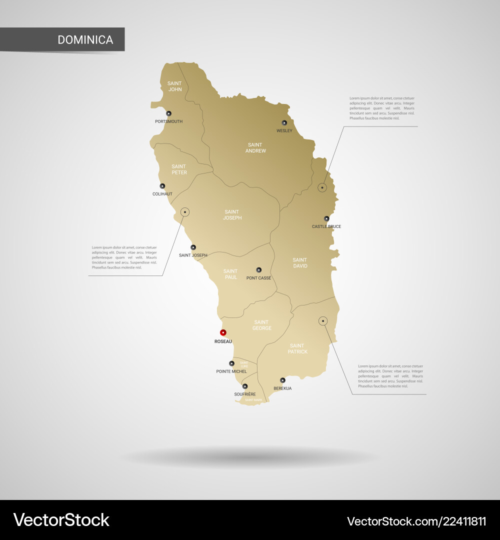 Stylized dominica map Royalty Free Vector Image