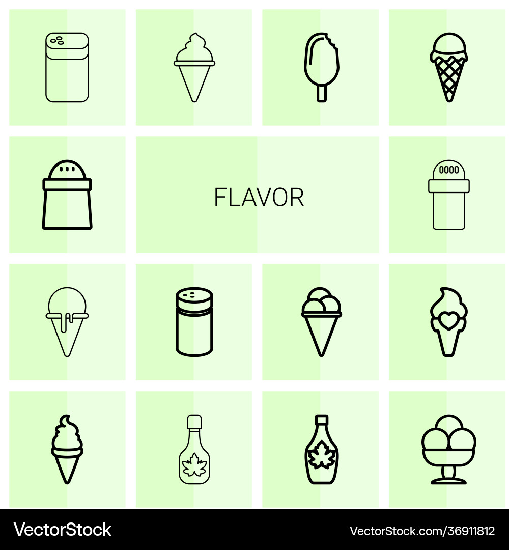 14 flavor icons Royalty Free Vector Image - VectorStock