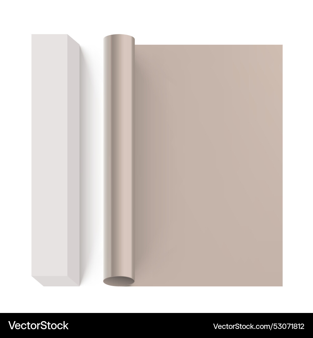 3d roll of baking parchment wrapping paper Vector Image