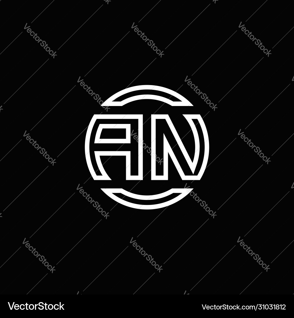 An logo monogram with negative space circle Vector Image