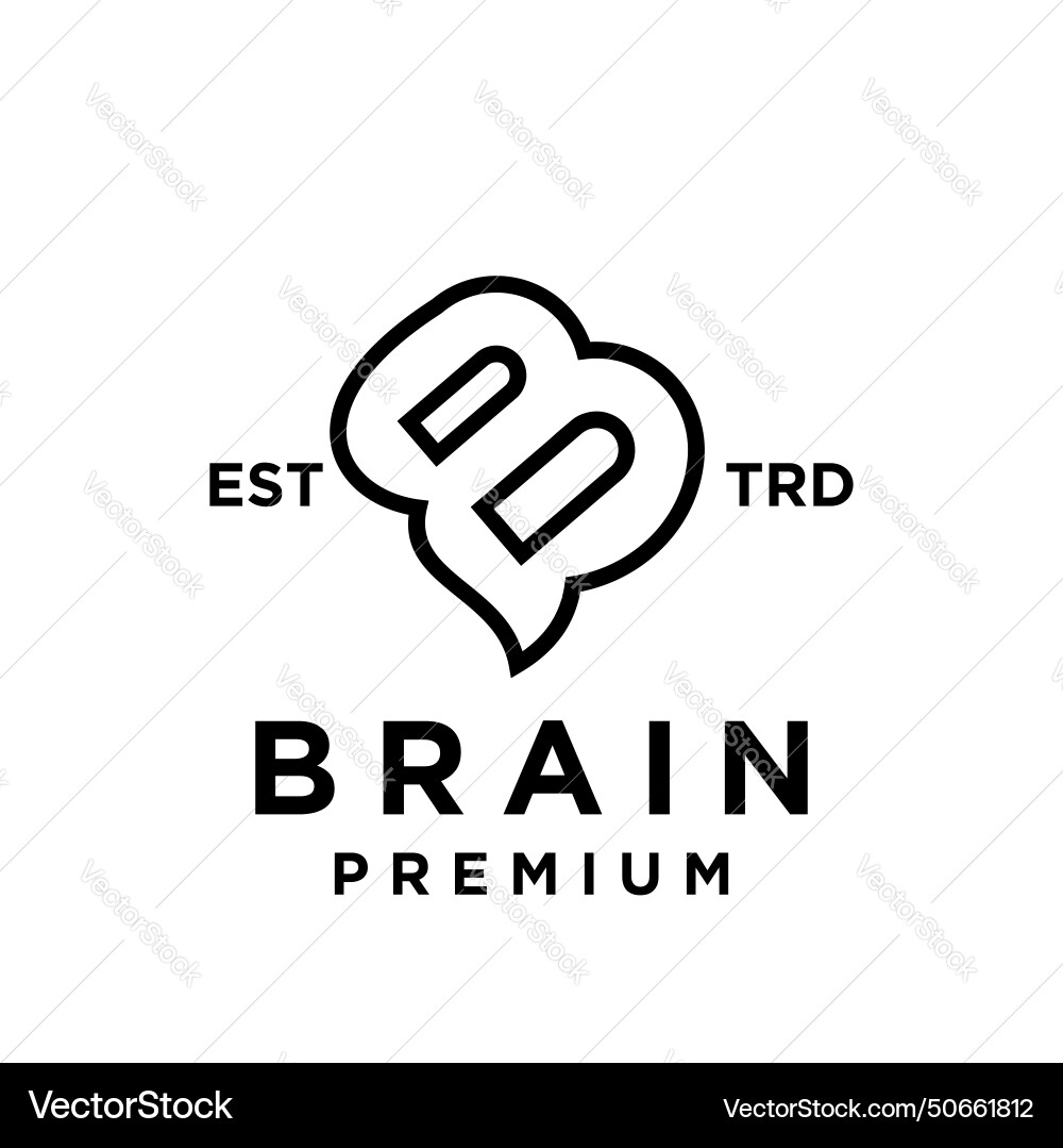 Brain b letter logo icon design Royalty Free Vector Image