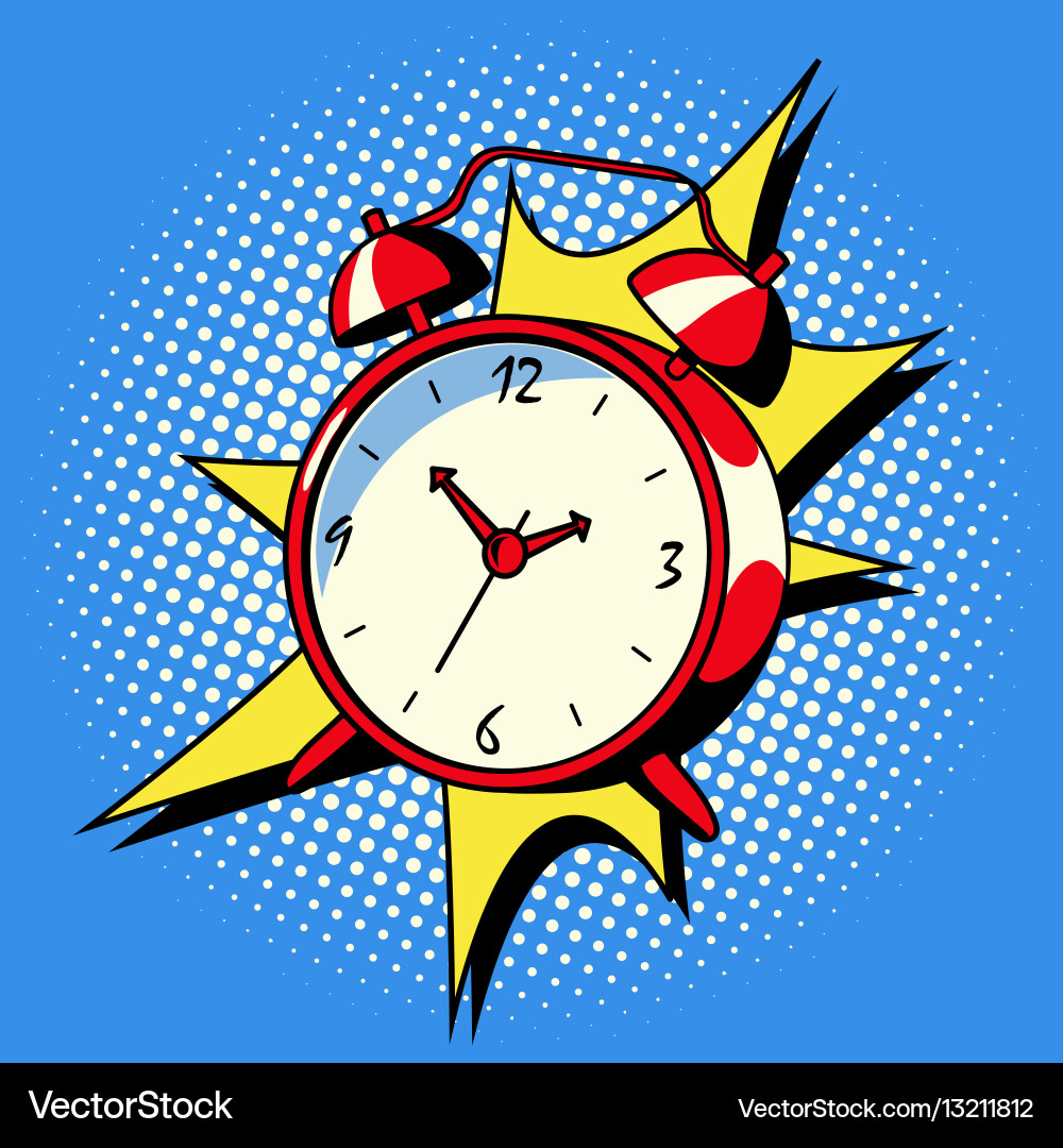 Comic Style Alarm Clock Royalty Free Vector Image