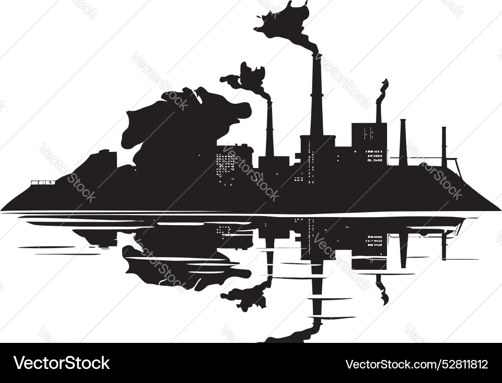 Contaminated currents river pollution icon murky Vector Image
