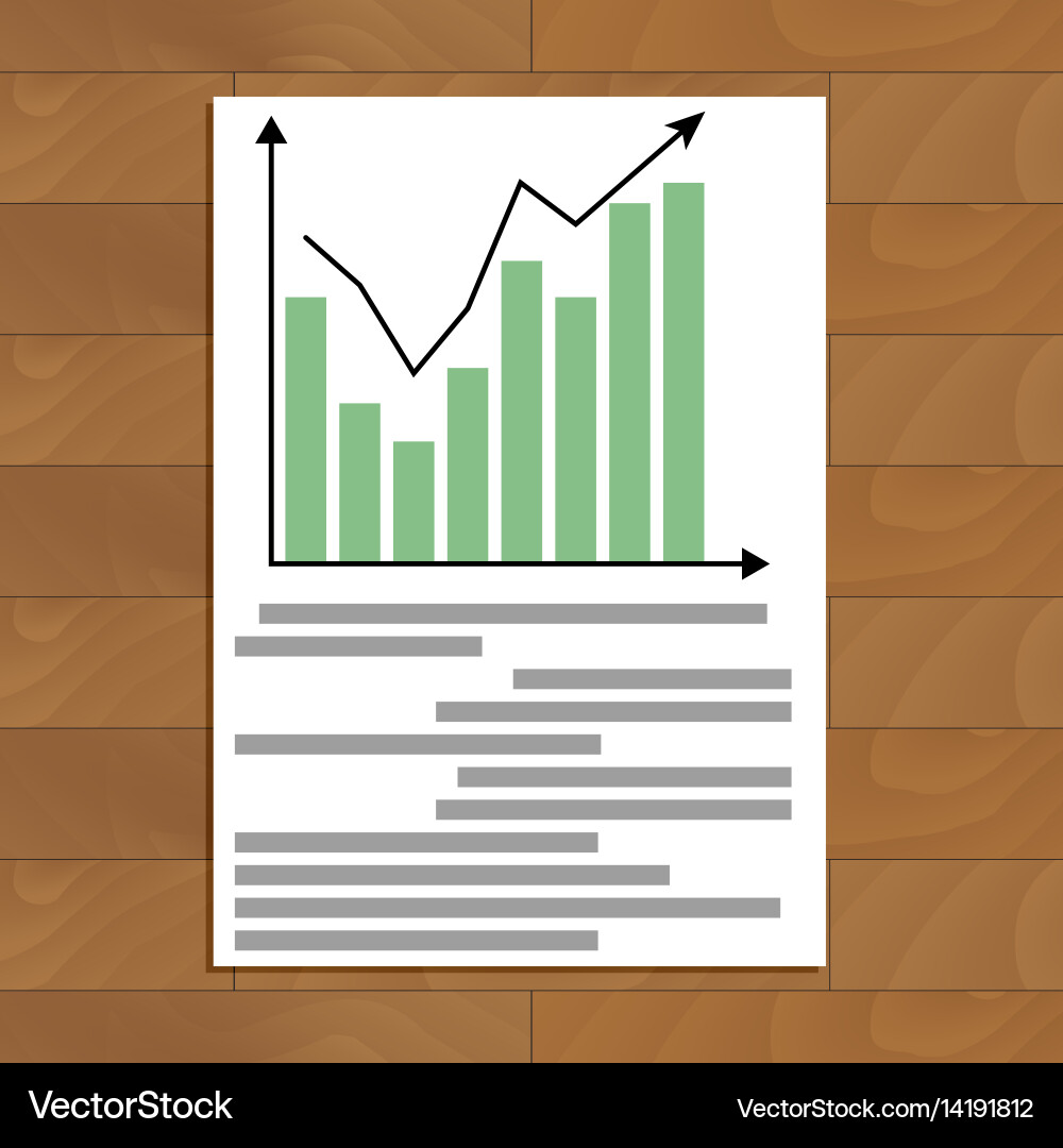 Document with chart up Royalty Free Vector Image