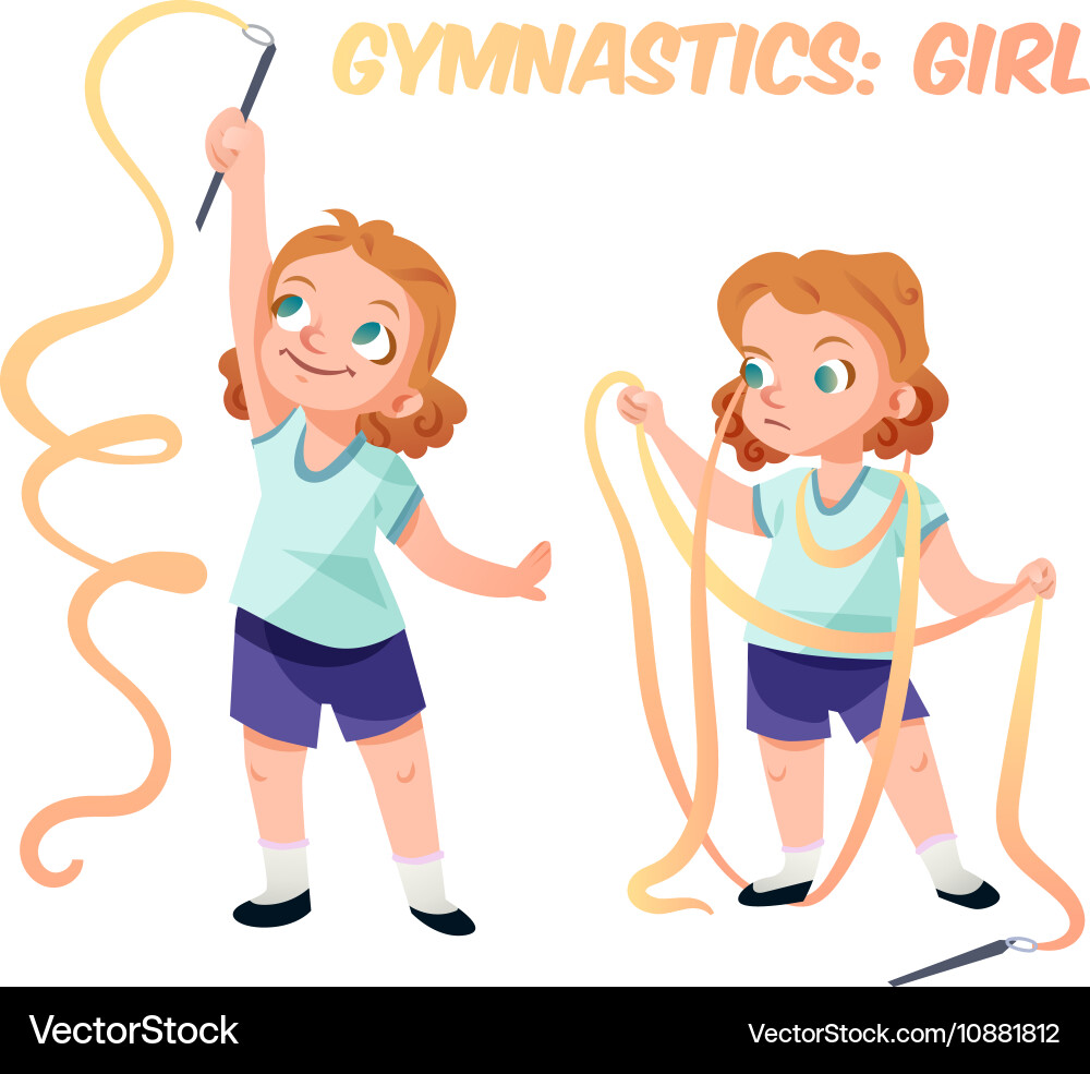 Girl doing gymnastics Royalty Free Vector Image