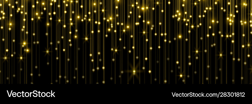 Golden rain gold glitter particles falling Vector Image
