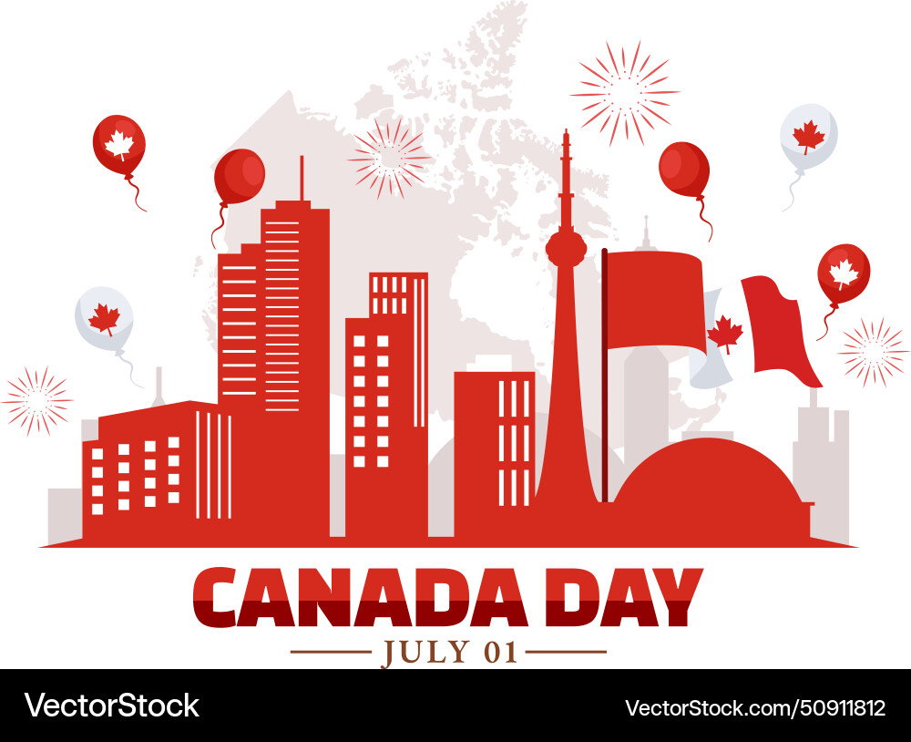 Happy canada day celebration in 1st july Vector Image