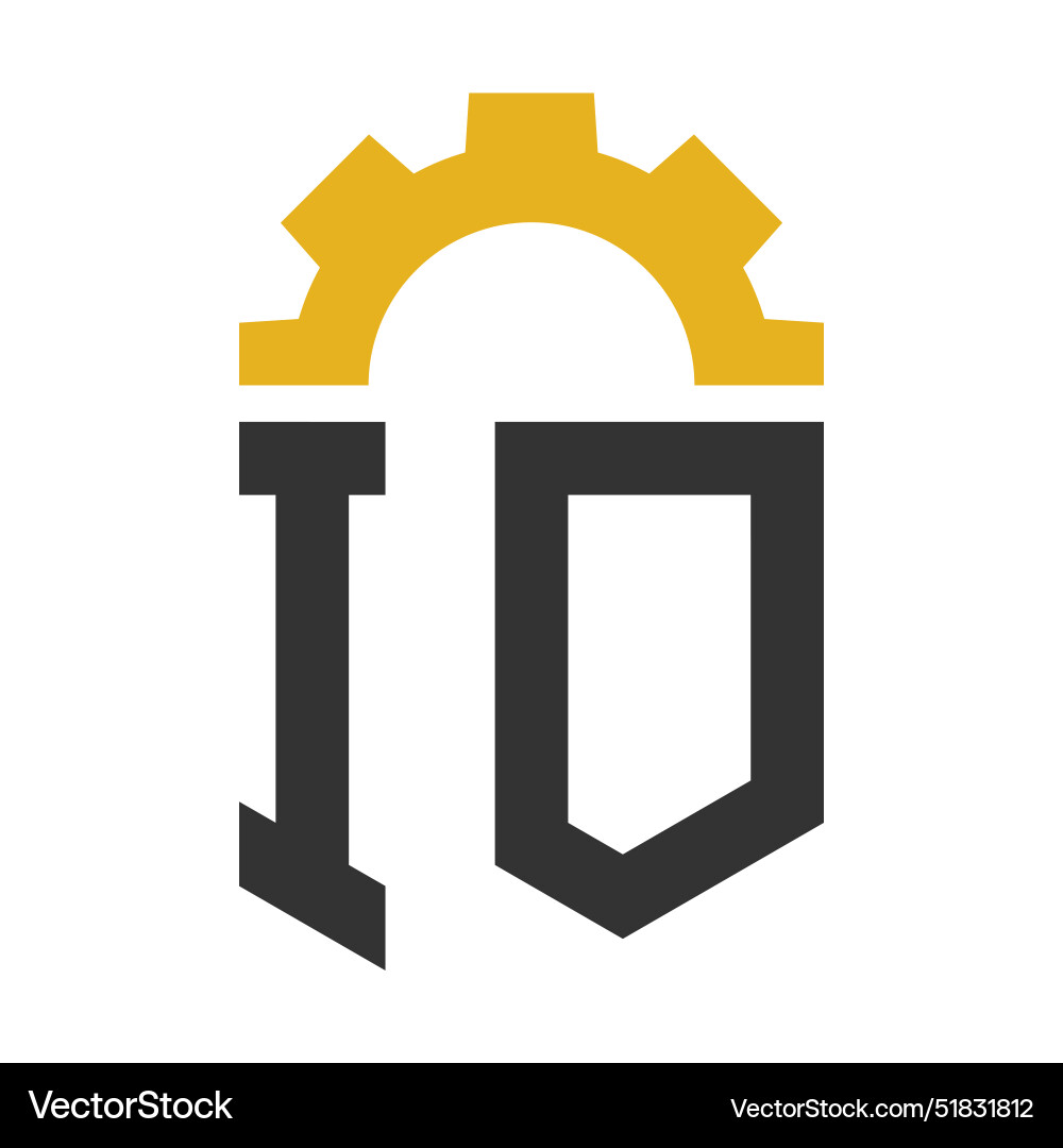 Letter io gear logo design for service center Vector Image