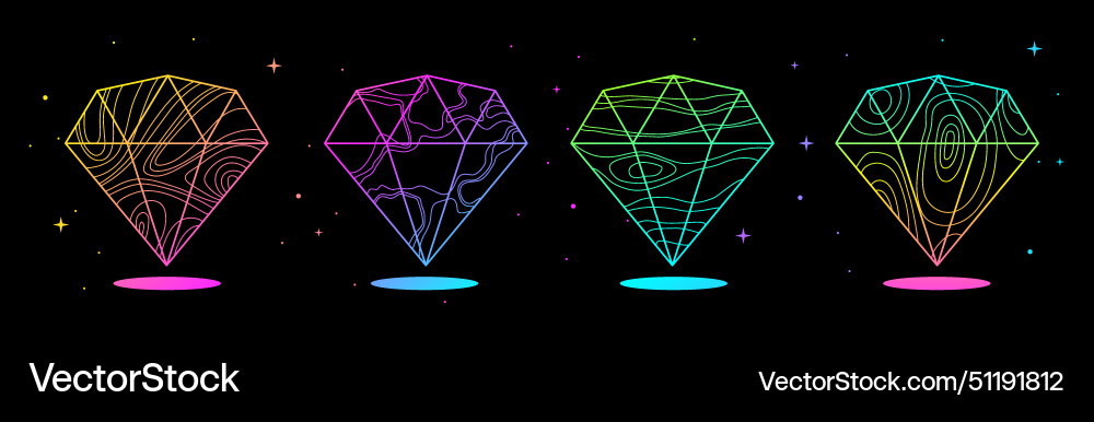 Modern magic witchcraft cards with diamonds Vector Image