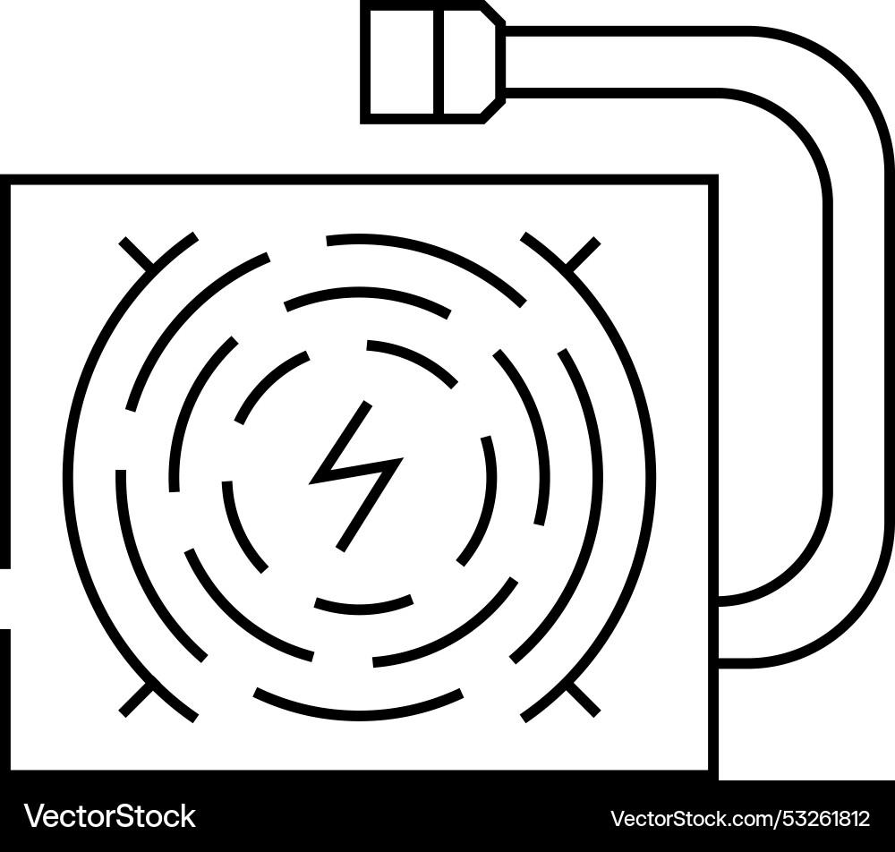 Power supply gaming pc line icon Royalty Free Vector Image