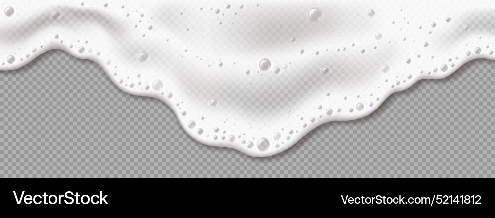 Soap foam wave flowing realistic Royalty Free Vector Image