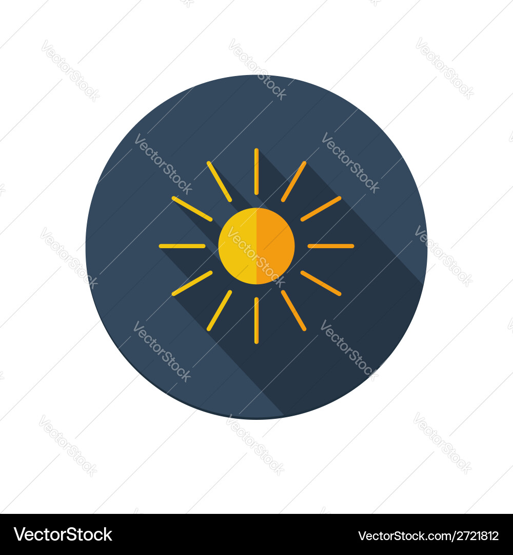 Sun Icon with Long Shadow Royalty Free Vector Image