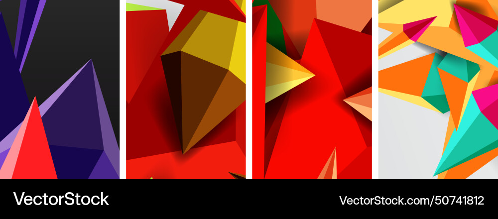 Triangle abstract concepts poster set Royalty Free Vector