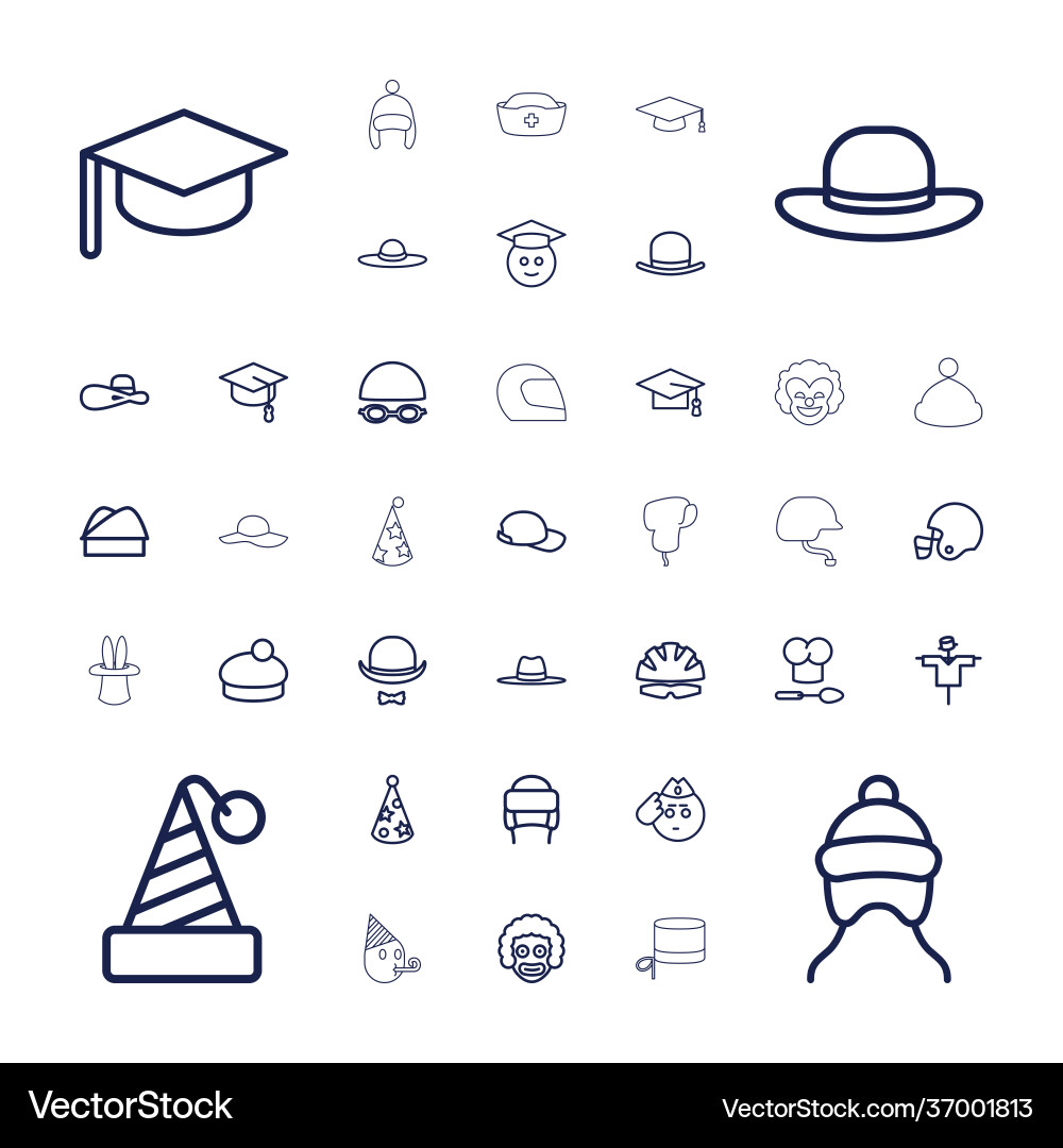 37 hat icons Royalty Free Vector Image - VectorStock