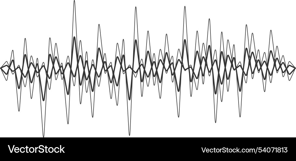 Abstract sound wave design in black and white Vector Image