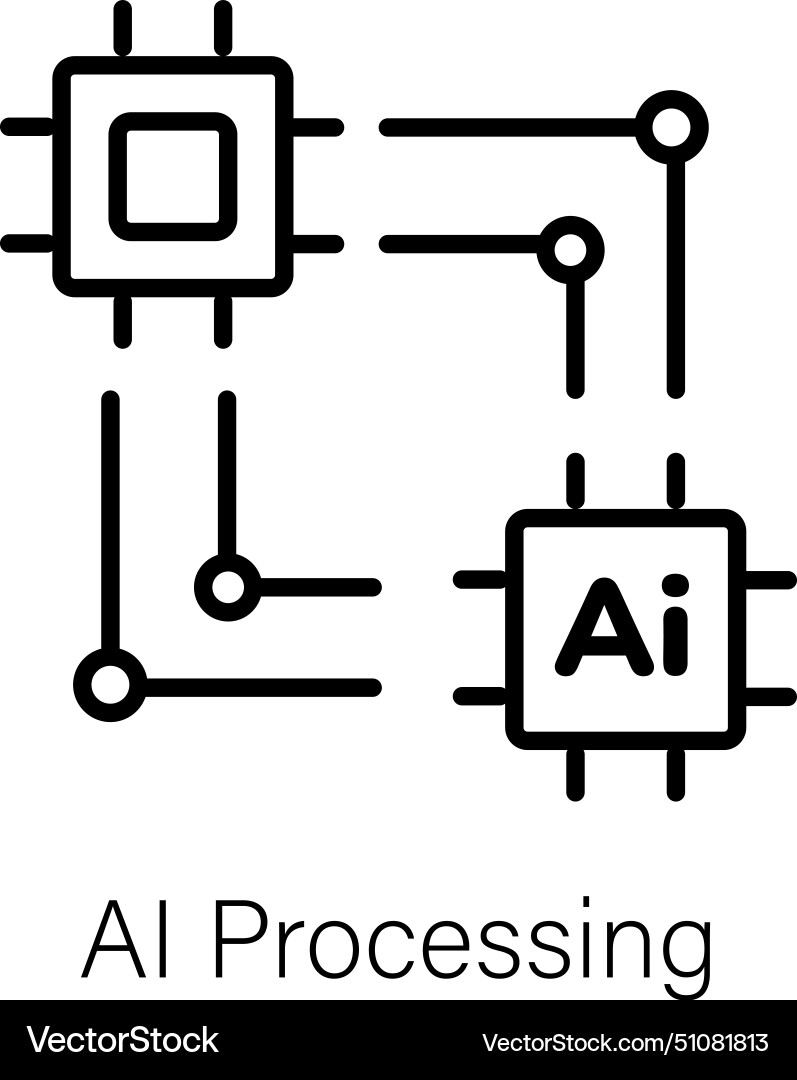 Ai processing Royalty Free Vector Image - VectorStock