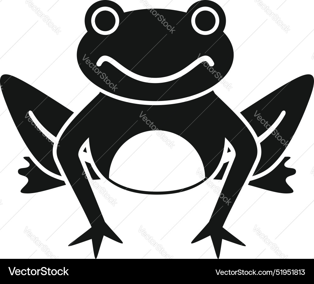 Black frog sitting icon simple style Royalty Free Vector