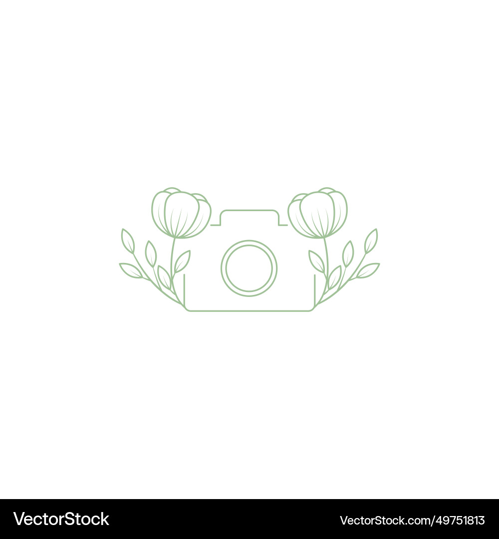 Camera flower logo design icon Royalty Free Vector Image