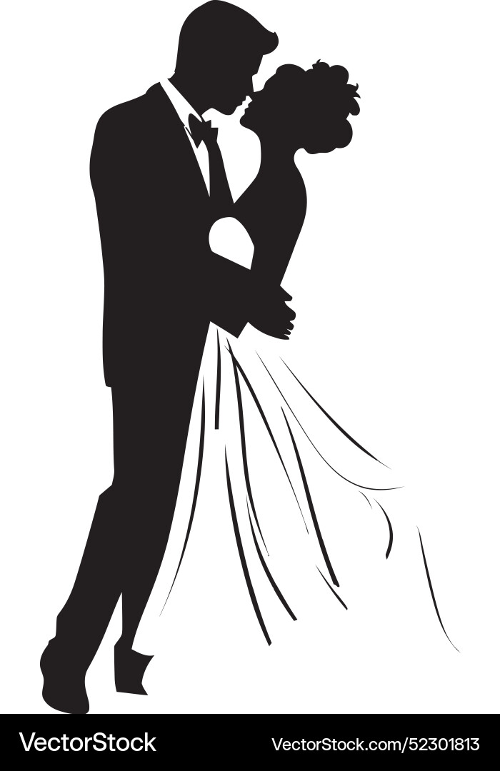 Commitment inked marriage portraitsmonochrome Vector Image