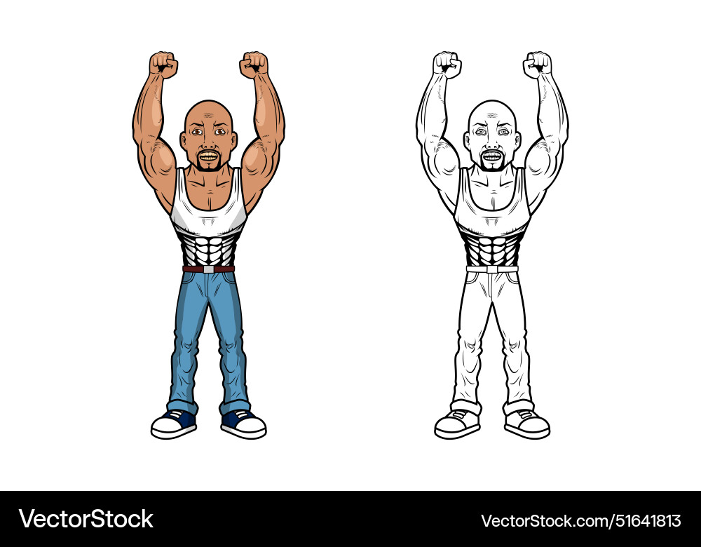 Fighter character design Royalty Free Vector Image