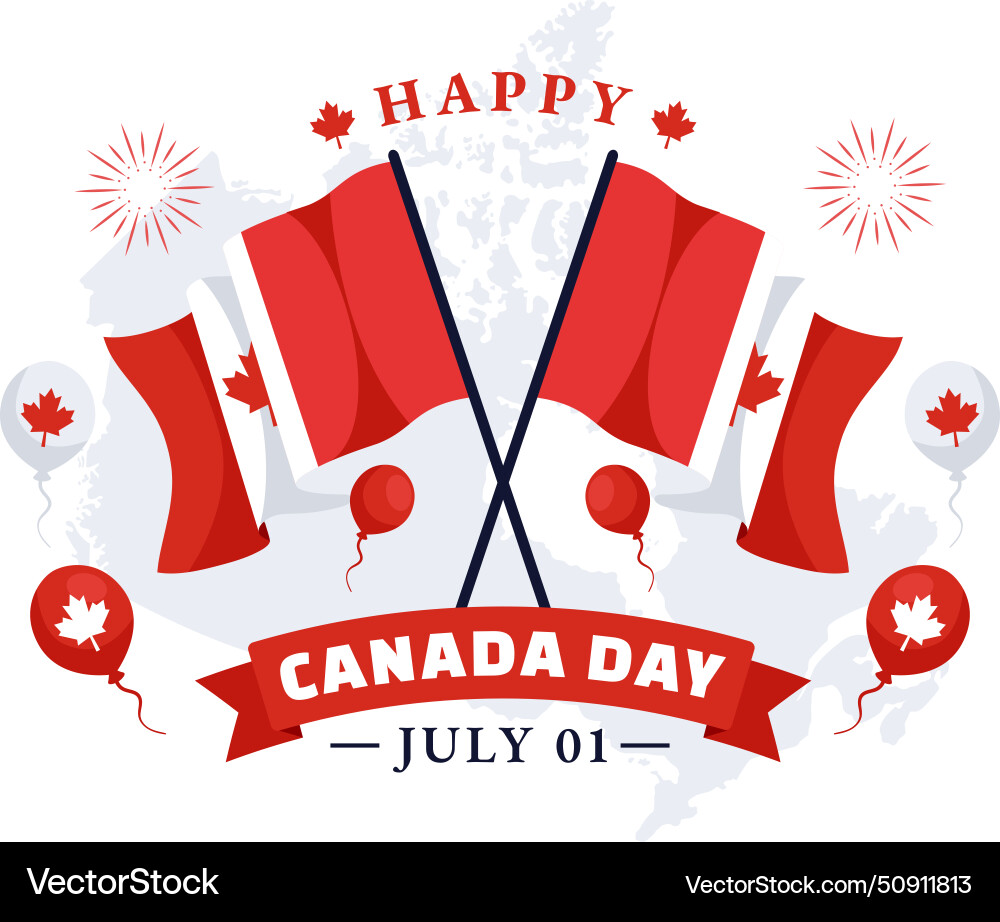 Happy canada day celebration in 1st july Vector Image