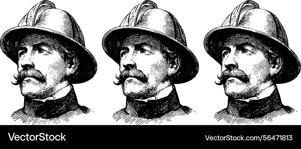 Historic engraved of fire marshal Royalty Free Vector Image