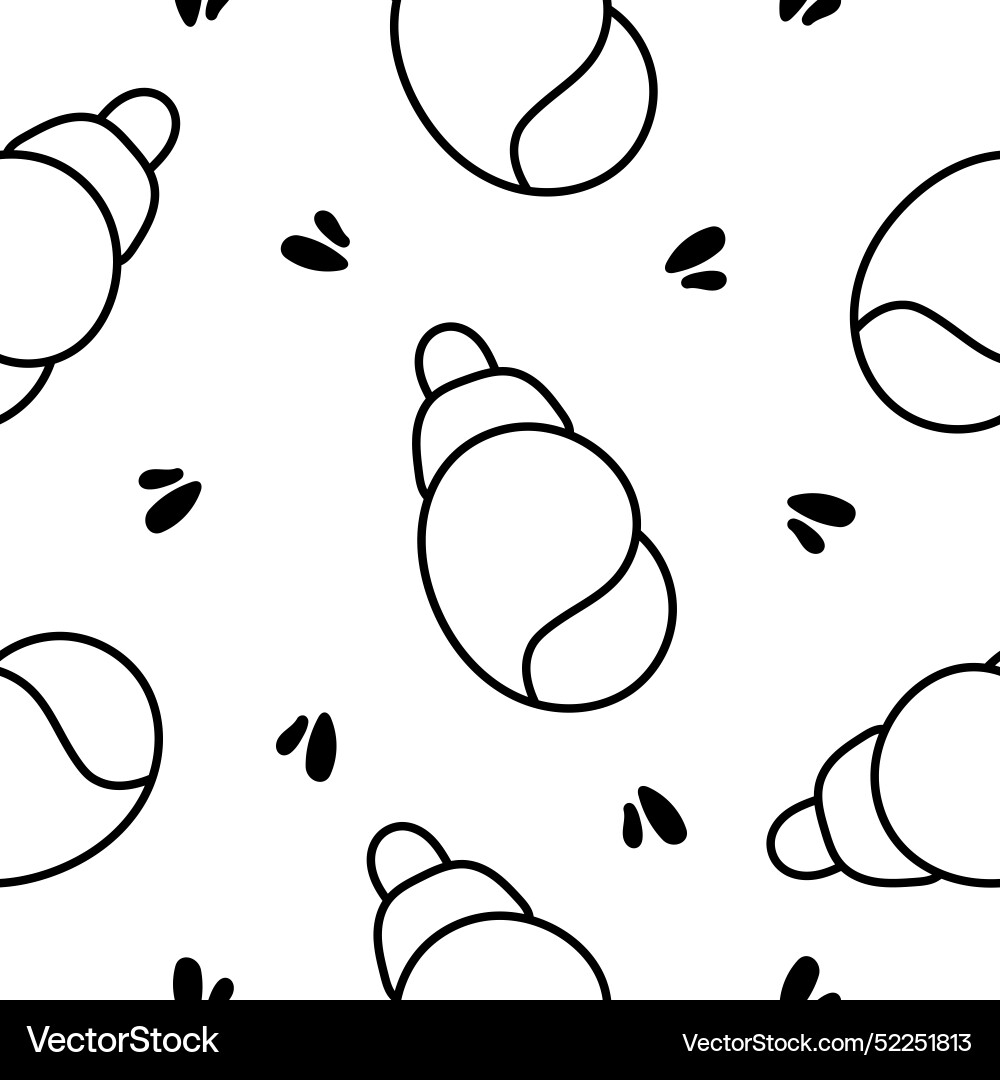 Marine seashell seamless pattern coloring page Vector Image