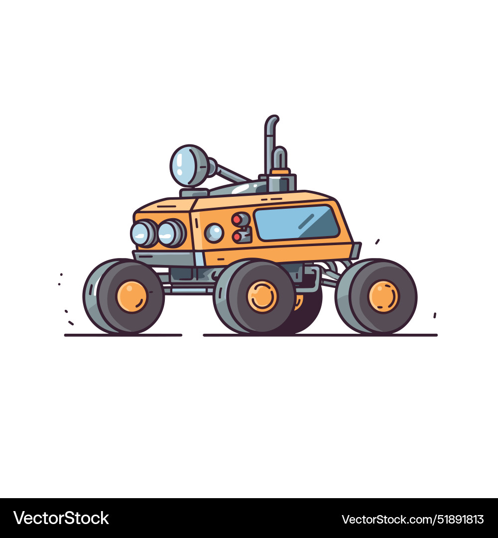 Retro mars rover icon with detailed design Vector Image