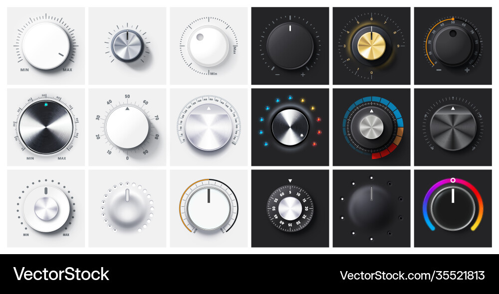 Round adjustment dial Royalty Free Vector Image