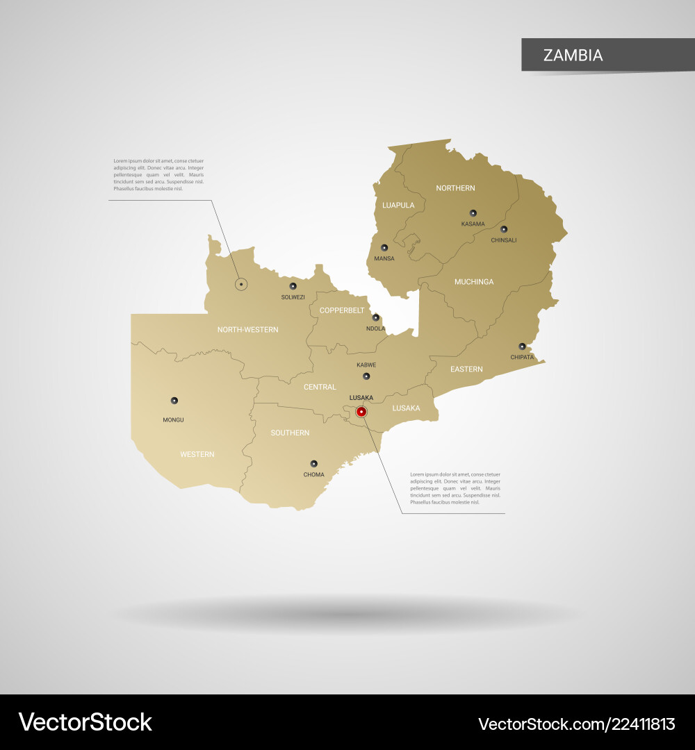 Stylized zambia map Royalty Free Vector Image - VectorStock