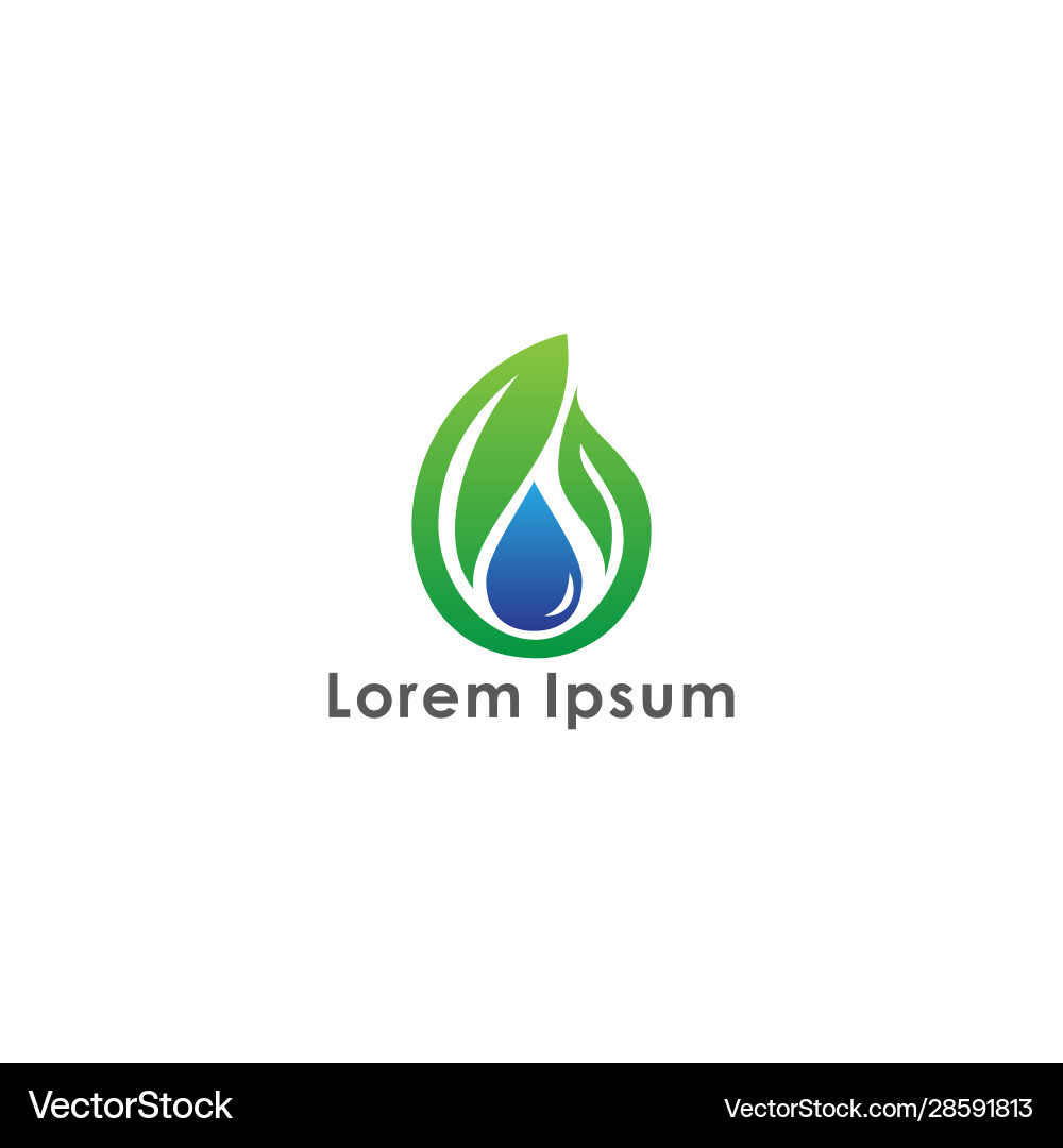 Water and leaf concept logo Royalty Free Vector Image