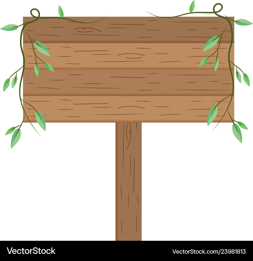 Wooden sign cartoon Royalty Free Vector Image - VectorStock