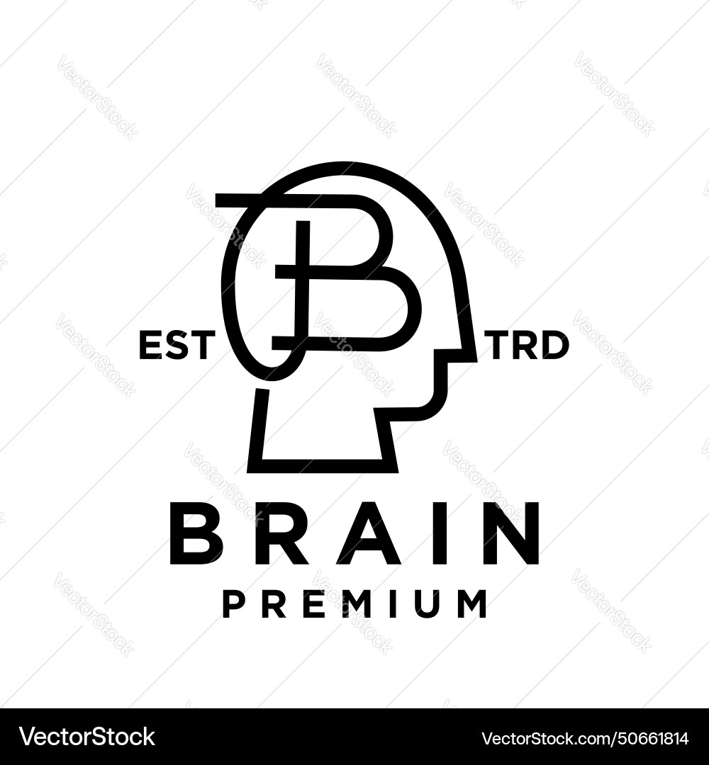 Brain b letter logo icon design Royalty Free Vector Image