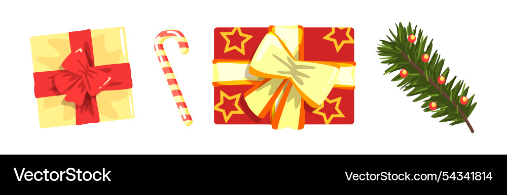 Christmas and new year object symbols Royalty Free Vector