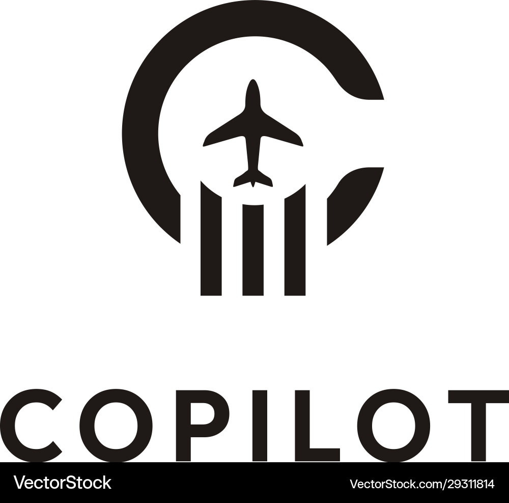 Copilot Airplane Logo - Initial C – Royalty-Free Vector | VectorStock