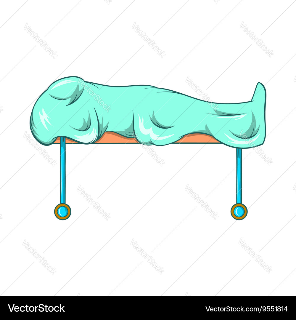 Dead on gurney icon cartoon style Royalty Free Vector Image