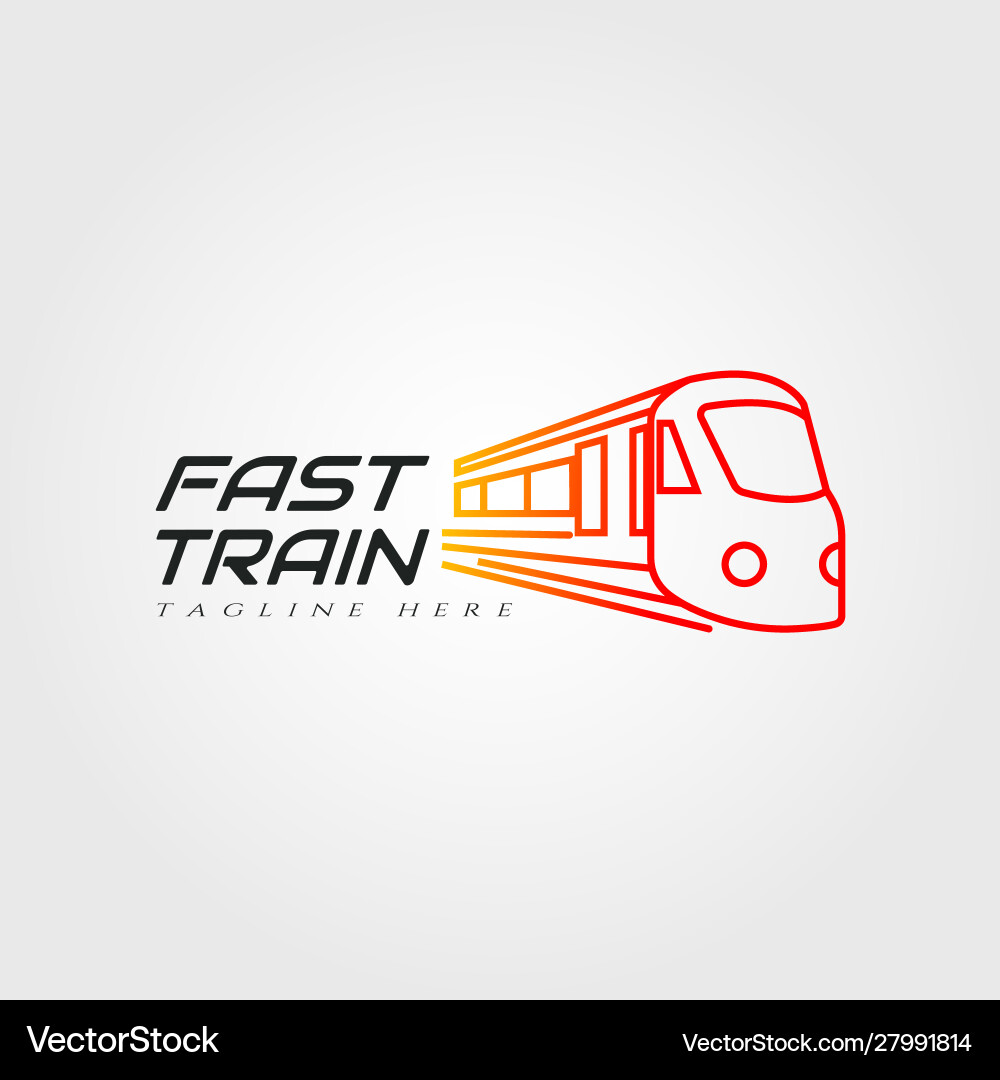 Fast train logo design transportation icon Vector Image