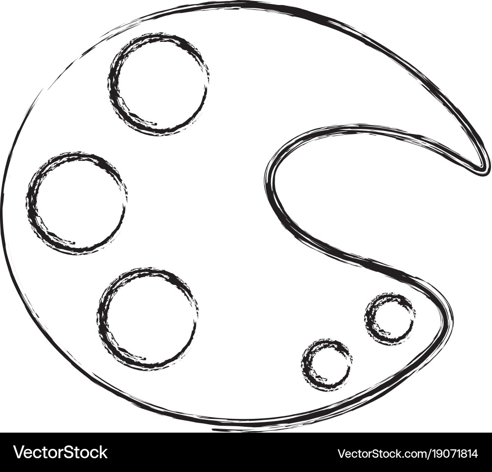 Figure art palette tool to paint and drawing Vector Image